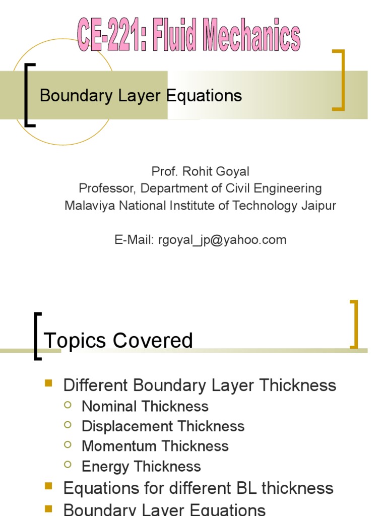 Boundary Layer Equations | PDF | Boundary Layer | Fluid Dynamics