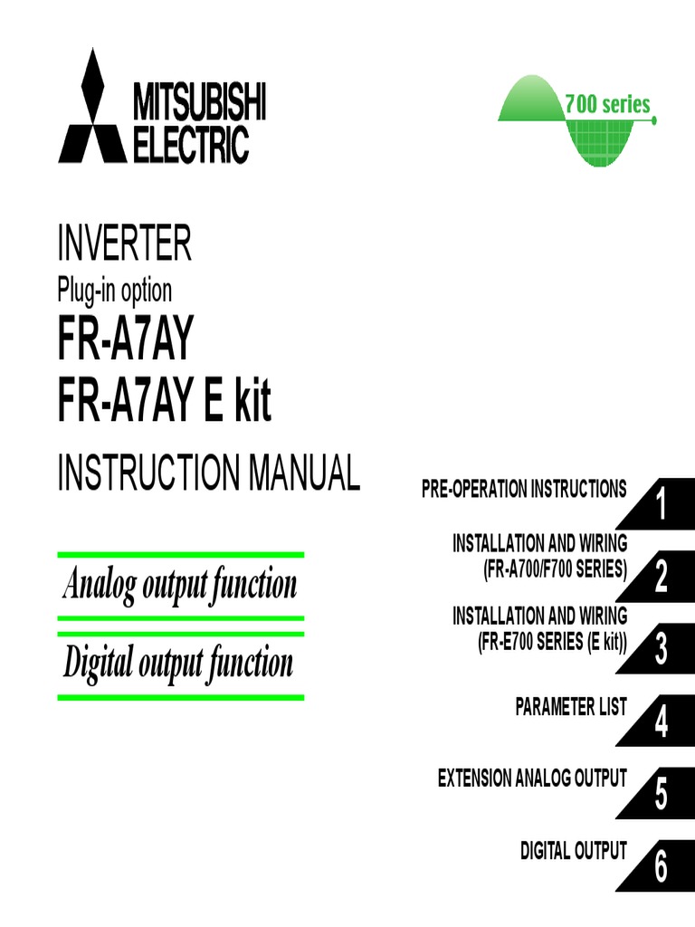 Fr-A7Ay FR-A7AY E Kit: Inverter | PDF | Electrical Connector ...
