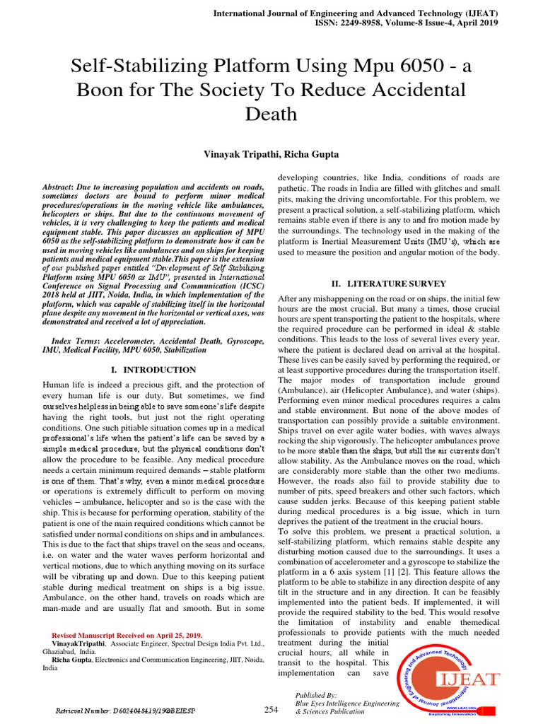 Self Stabilized Platform PDF | PDF | Gyroscope | Accelerometer