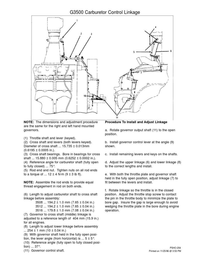 CAT G3500 Carburetor Control Linkage - Varillaje | PDF | Throttle ...