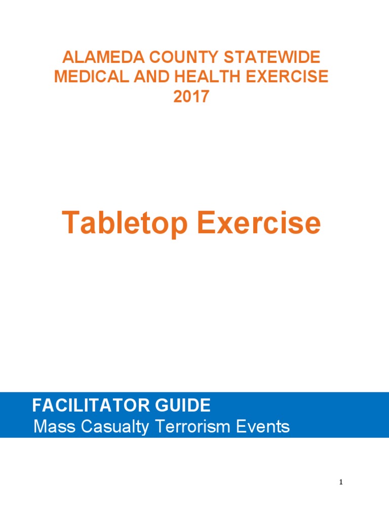 Table Top Exercise Facilitators Guide | PDF | Facilitator | Emergency