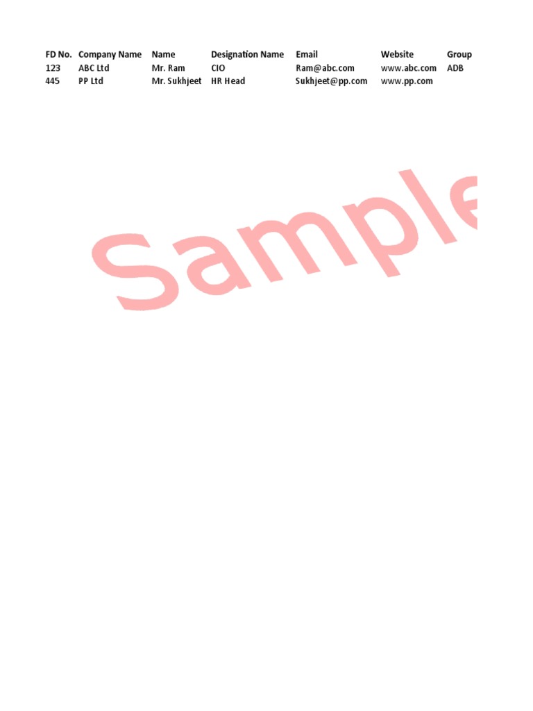 Fundoodata Sample Data File | PDF