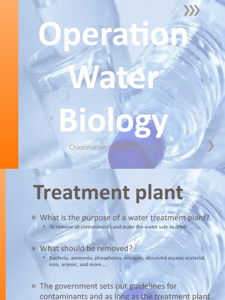 Operation Water Biology: Chlorination and Dechlorination | PDF