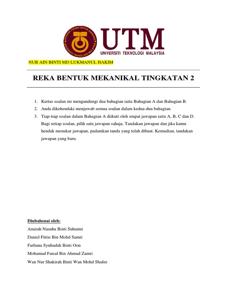 2.2 Reka Bentuk Mekanikal RBT Ting 2 PDF | PDF