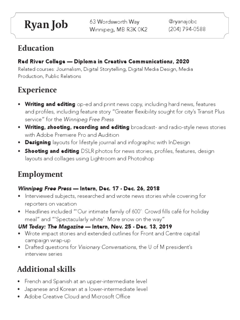 Resume - Ryan Job | PDF