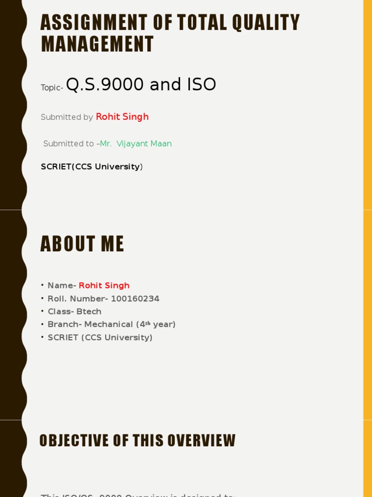 An Overview of Quality Management Systems: Requirements, Implementation ...