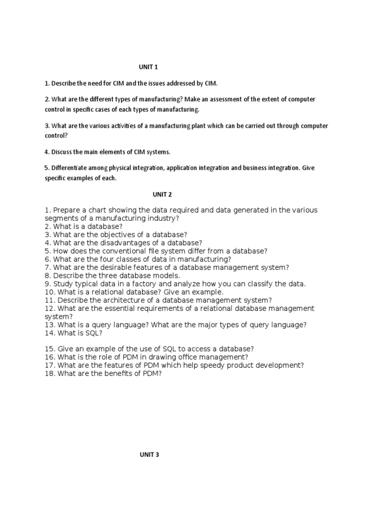 Cim Questions | PDF | Relational Model | Databases