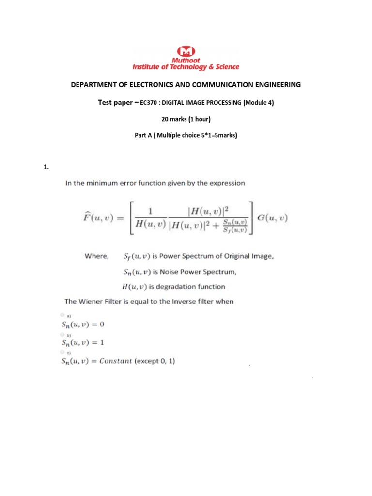 Test Paper M4 | PDF
