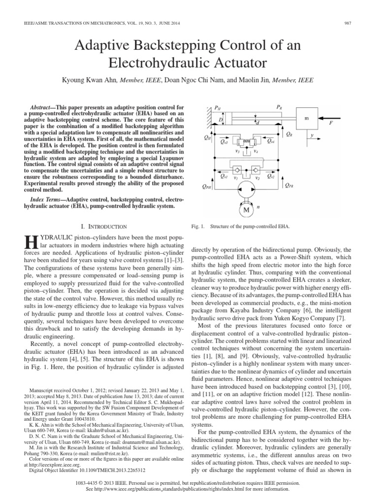 Backstep Cont Elect Hyd Actur | PDF | Control Theory | Actuator