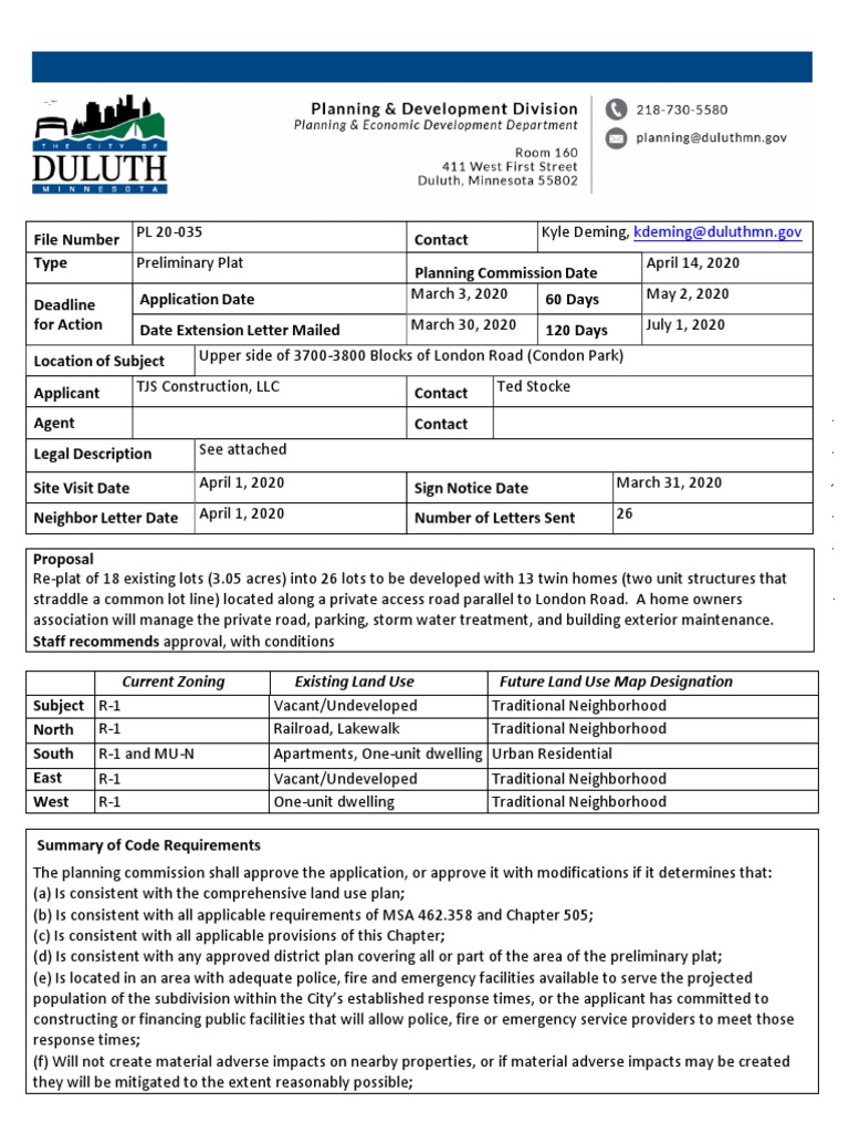 Replat Application For London East | PDF | Stormwater | Land Management