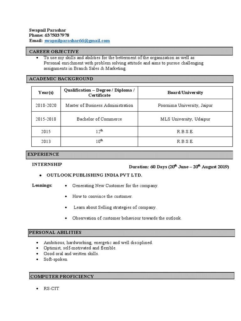 Swapnil New CV | PDF