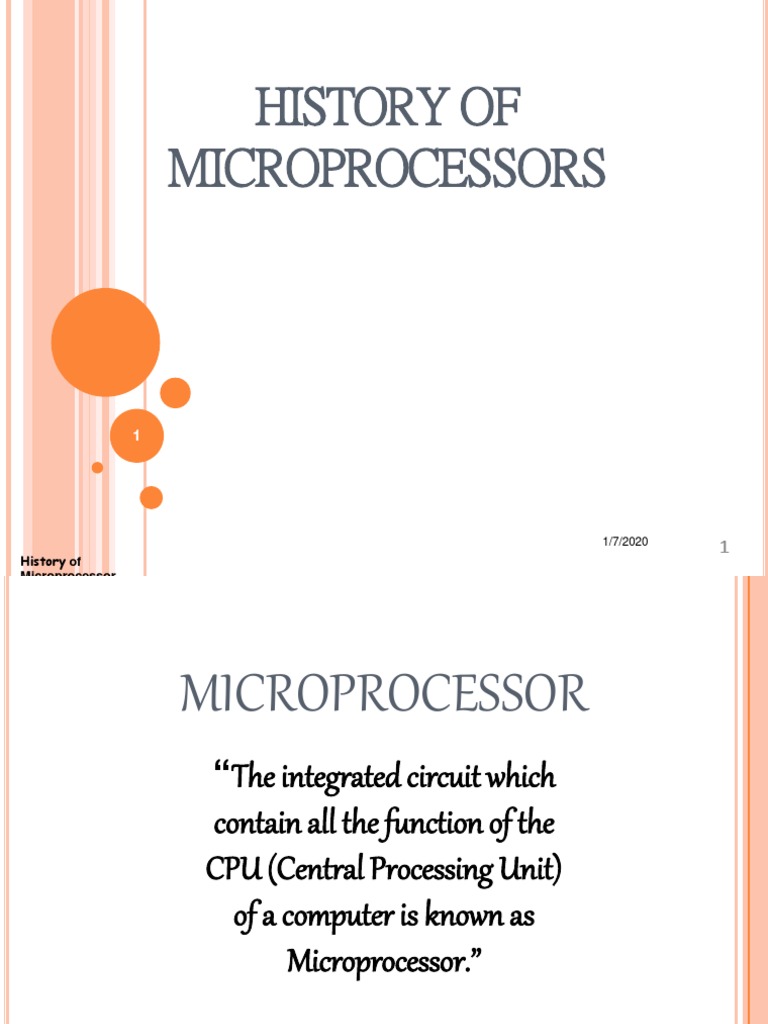 Introduction and History of Microprocessor - History | PDF | Central ...