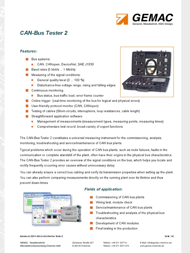 CAN-Bus Tester 2: Features | PDF | Computer Engineering | Electromagnetism