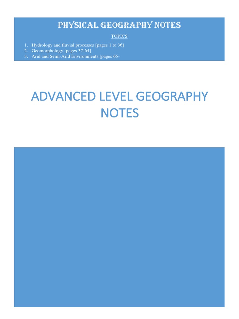 Physical Geograph Notes PDF | PDF | Groundwater | Drainage Basin