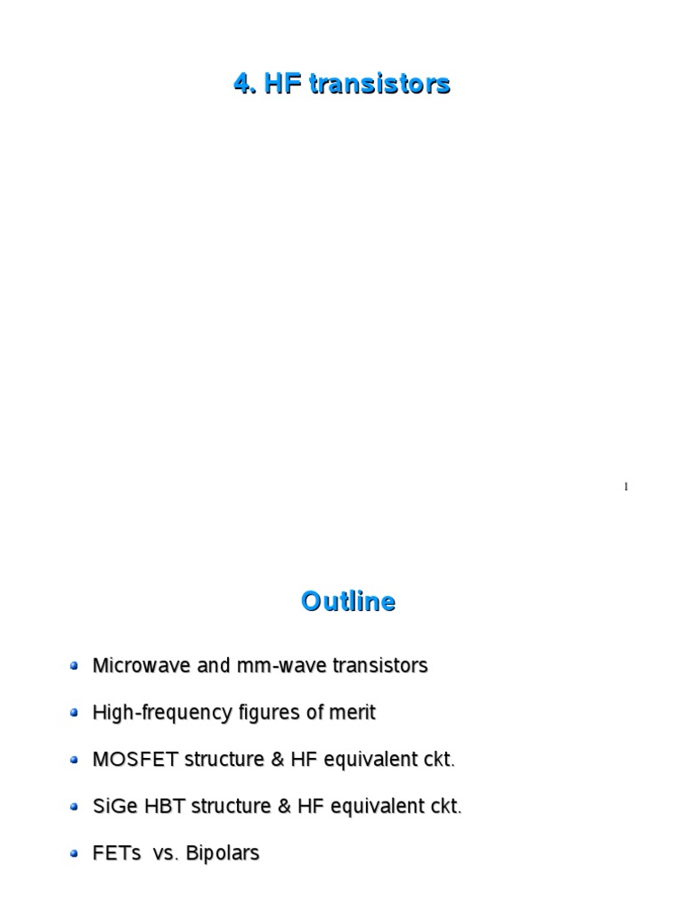 High-Frequency Transistors Overview | PDF | Field Effect Transistor ...