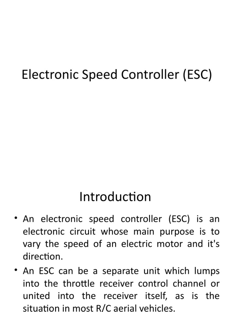 Electronic Speed Controller (ESC) | PDF | Electric Motor | Field Effect ...