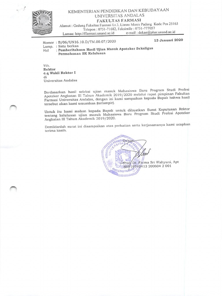 Pemberitahuan Kelulusan PDF | PDF