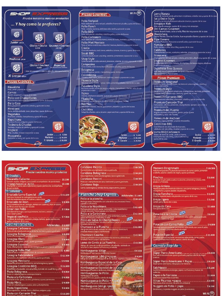 Menu Shop Express | PDF