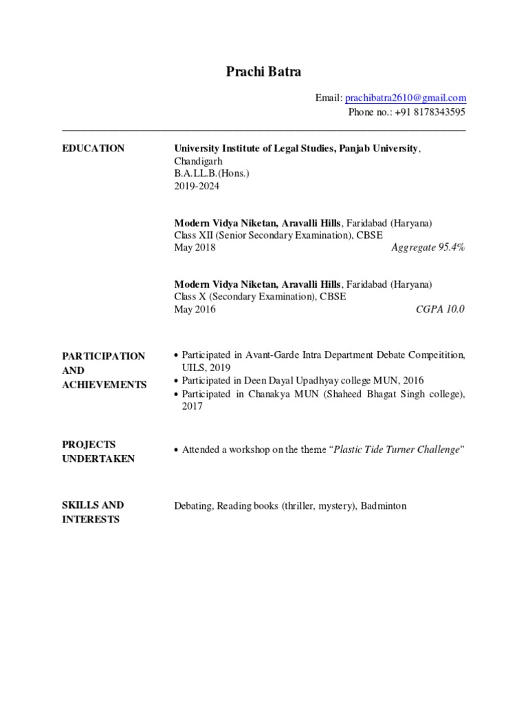Prachi CV | PDF