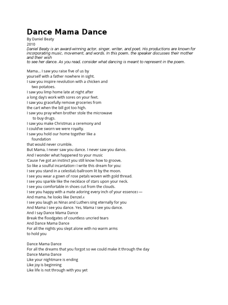 Dance Mama Dance | PDF