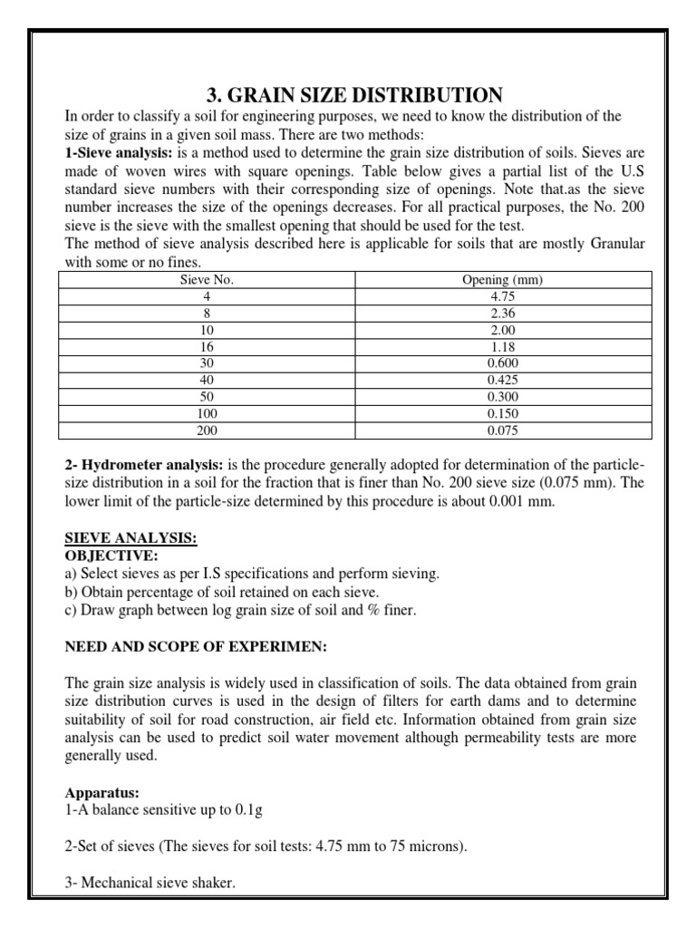 Sieve Analysis for Soil Classification | PDF | Particle Size ...