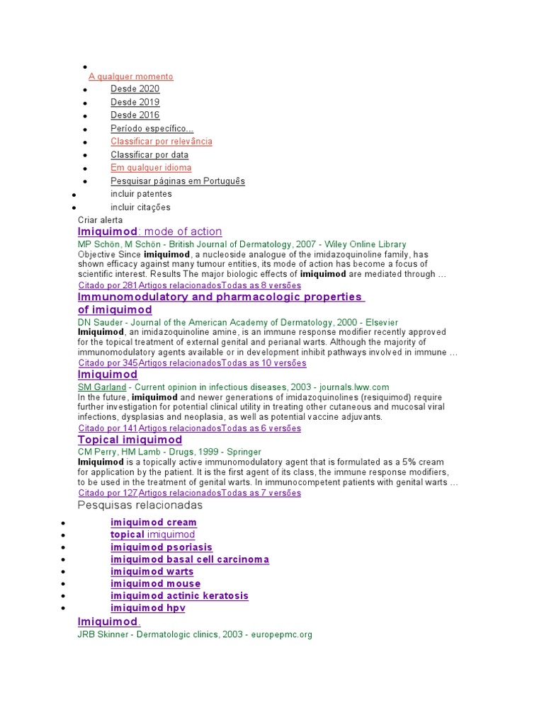 Imiquimod:: Mode of Action | PDF | Biology | Medical Specialties