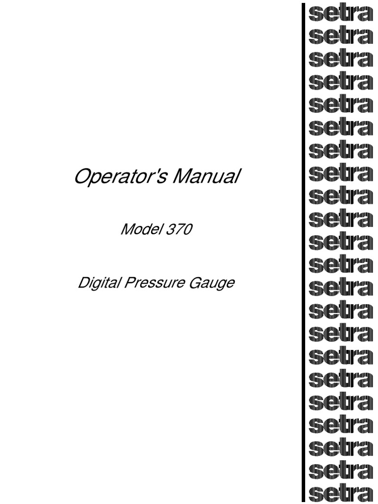 Setra 370 Operator's Manual | PDF | Altimeter | Calibration