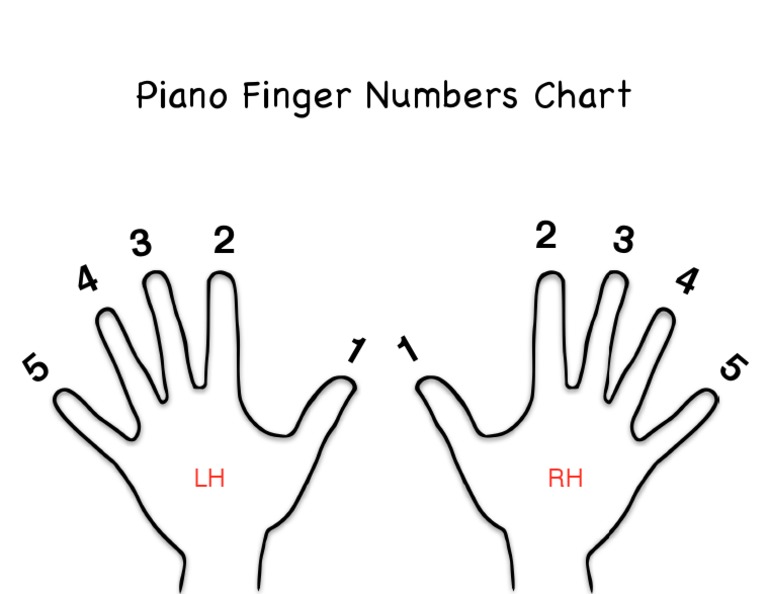 Piano Finger Numbers Chart: LH RH | PDF