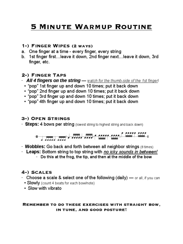 5 Minute Warmup Routine PDF | PDF