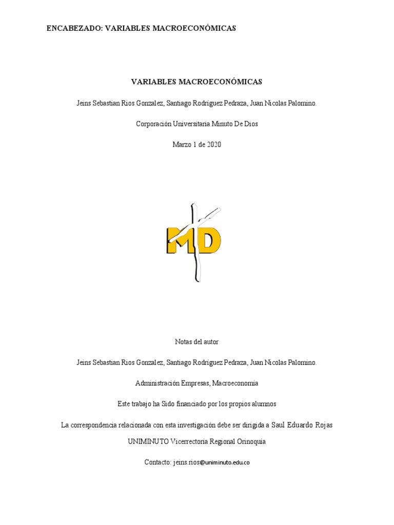 Variables Macroeconómicas 1 Pdf Macroeconómica Inflación