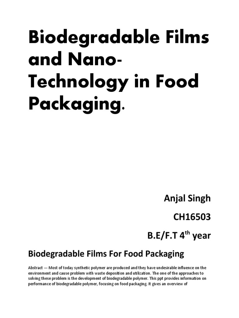 Biodegradable Films in Food Packaging | PDF | Biodegradation ...