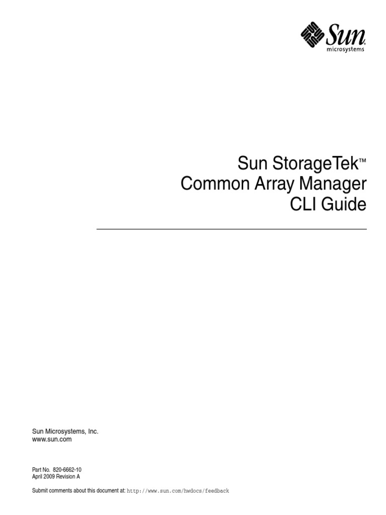 Sun Storagetek Common Array Manager Cli Guide | PDF | Bracket | Command ...