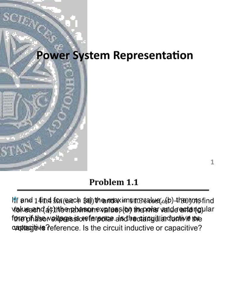 Power System Representation - (Upto 09-02-16) | PDF | Electrical ...