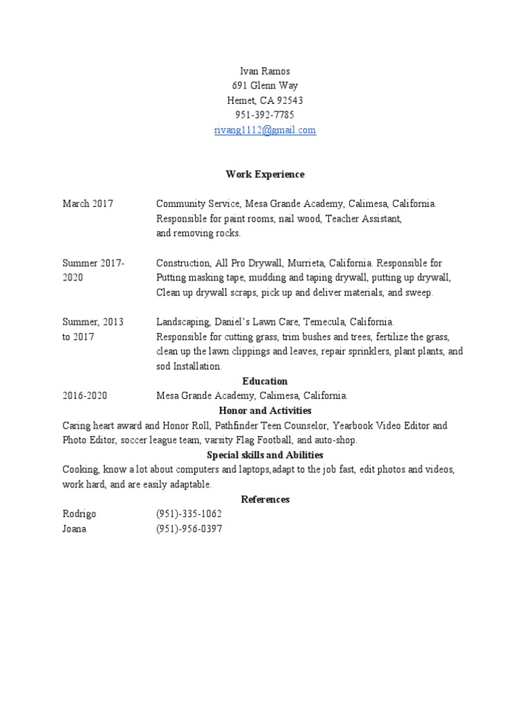 Work Experience | PDF