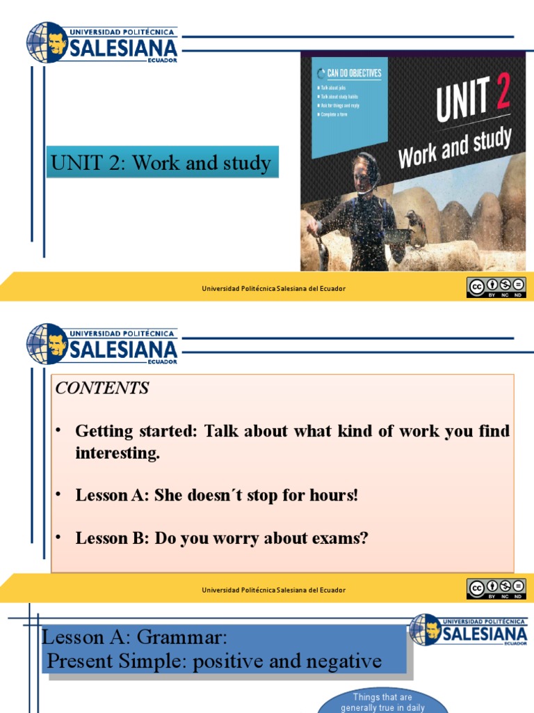 UNIT 2: Work and Study UNIT 2: Work and Study: Universidad Politécnica ...