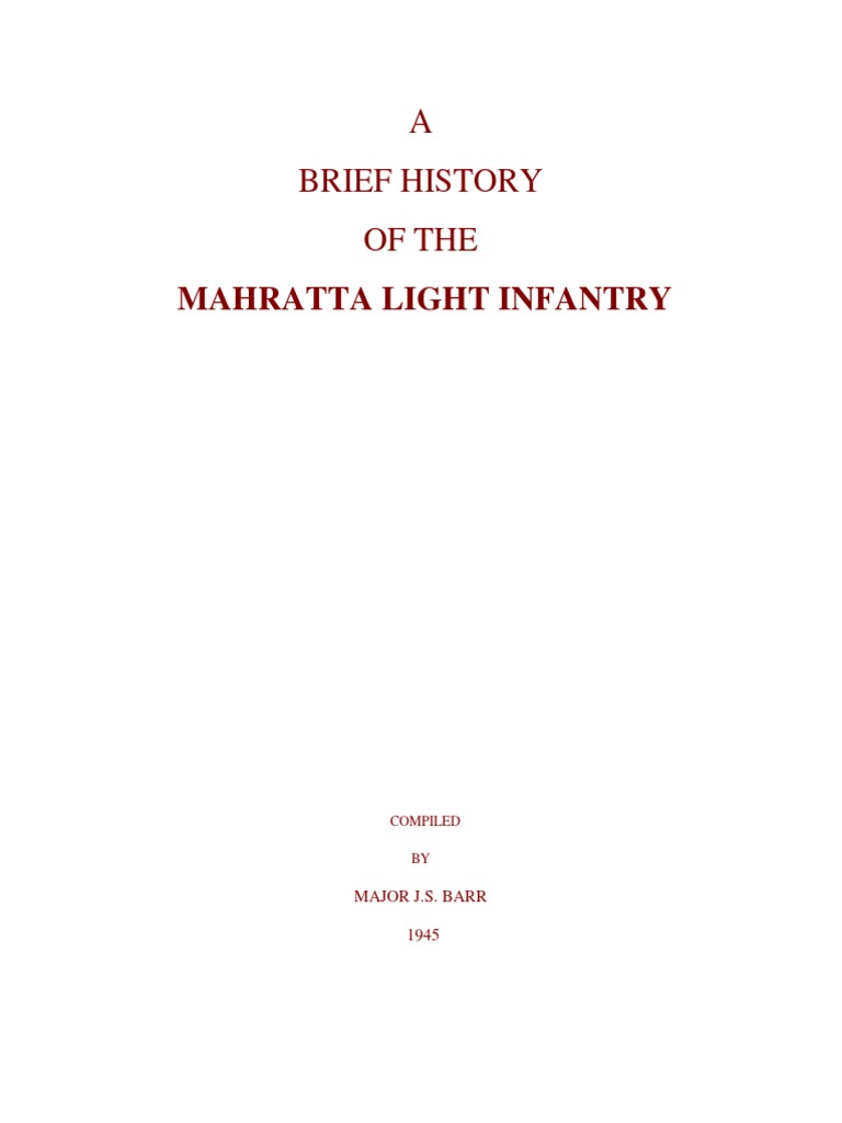Brief History of Mahratta Light Infantry PDF | PDF | Military Units And ...