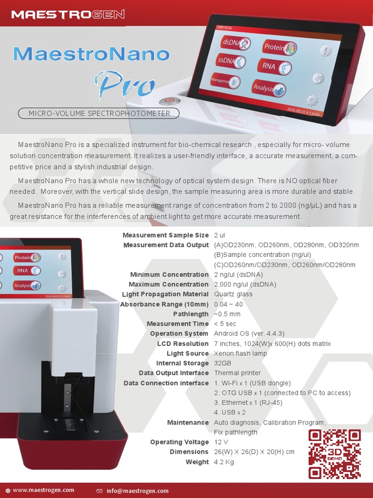 Maestronano Pro | PDF | Spectrophotometry | Usb