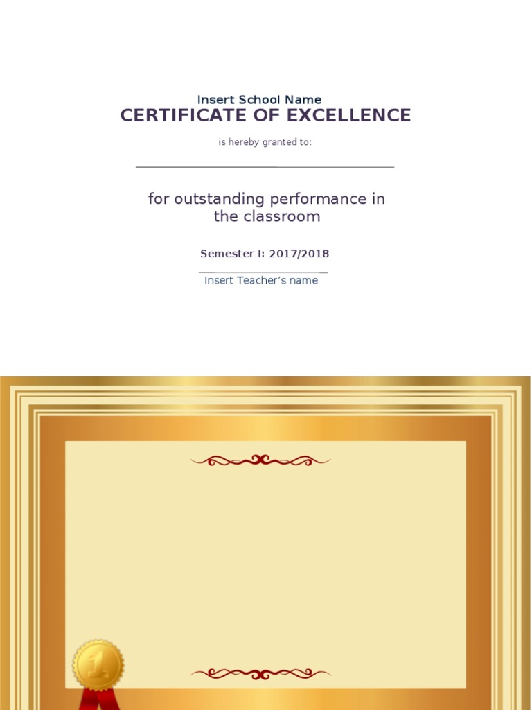 Certificate of Excellence 2.docx Version 1 | PDF