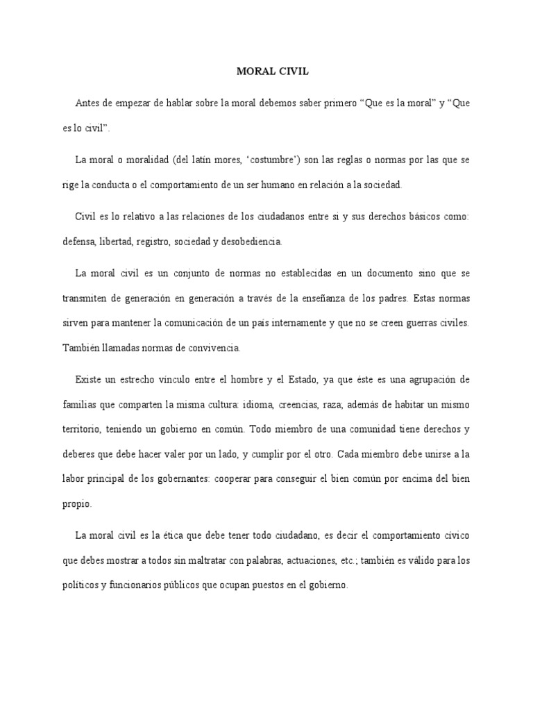 Moral Civil | PDF | Moralidad | Verdad