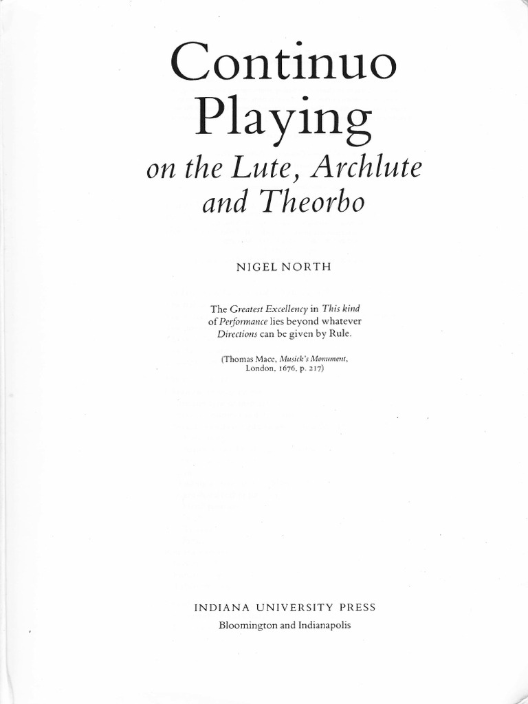 Nigel North Continuo Lute Arch Theorbo PDF | PDF | Musical Instruments ...