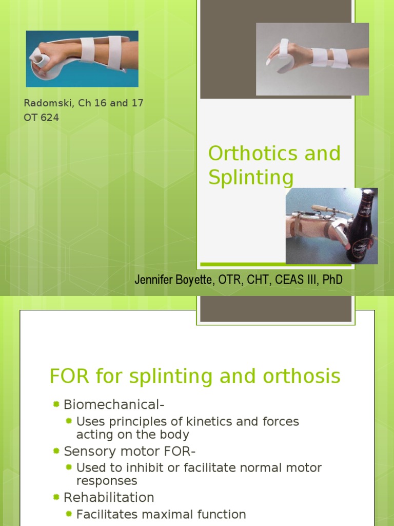 Splinting Techniques in Occupational Therapy | PDF | Finger | Hand