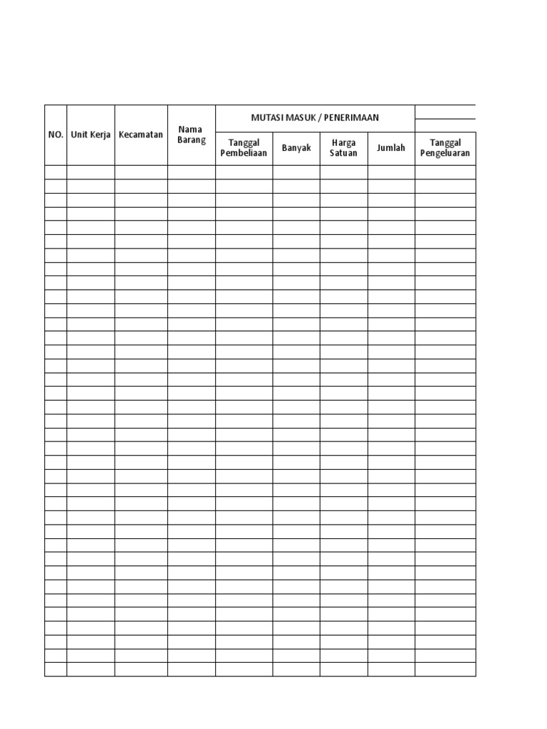 Form Persediaan Barang SKPD | PDF
