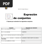 Unidad 2. Actividad 1. Entregable. Expresión de Conjuntos | PDF