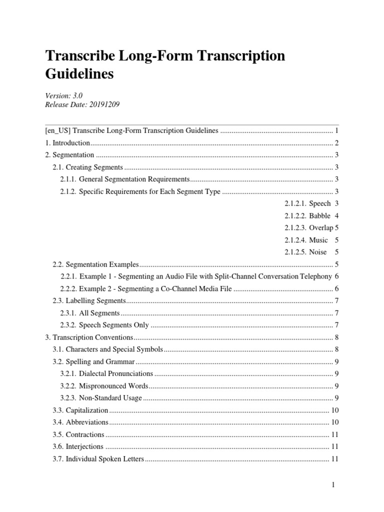 Transcription Guidelines V 1.3 03022020 | PDF | Comma | Punctuation