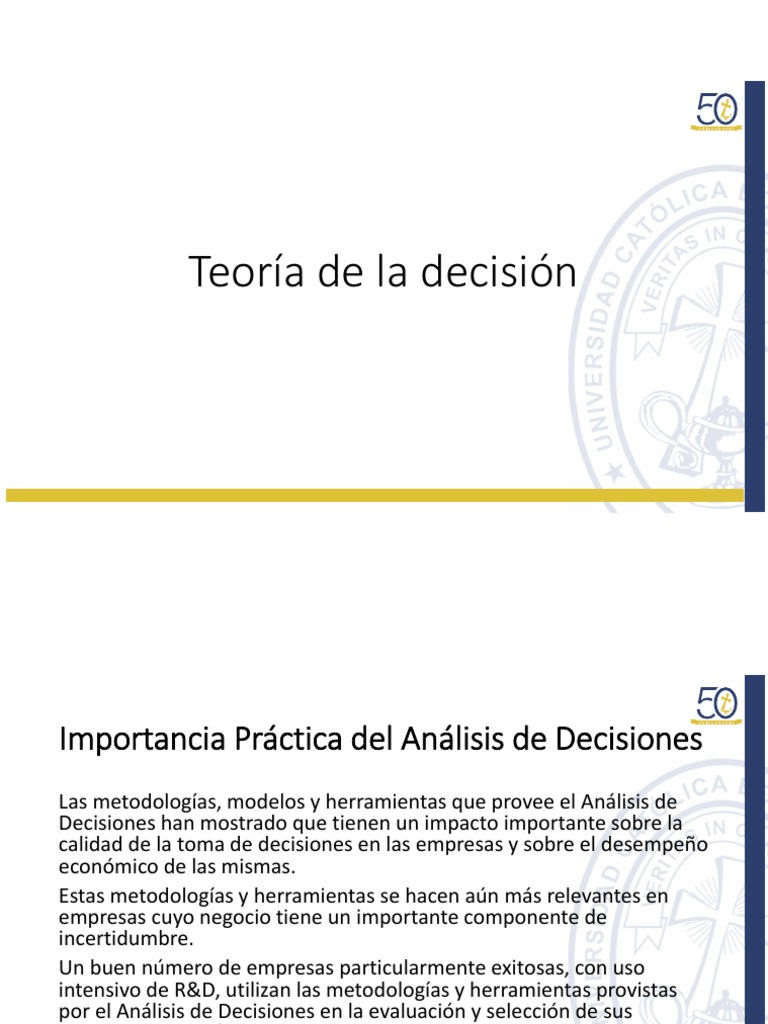 Teoría de La Decisión I | PDF | Toma de decisiones | Riesgo