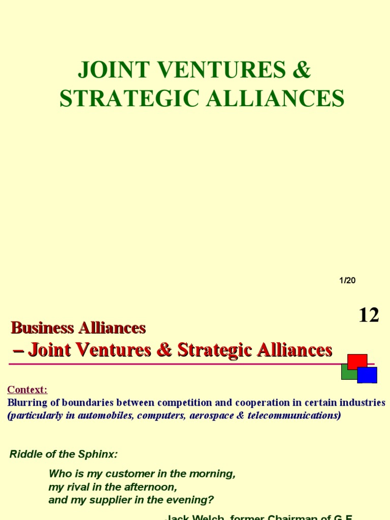 8-Joint Ventures Strategic Alliances | PDF | Joint Venture | Economies