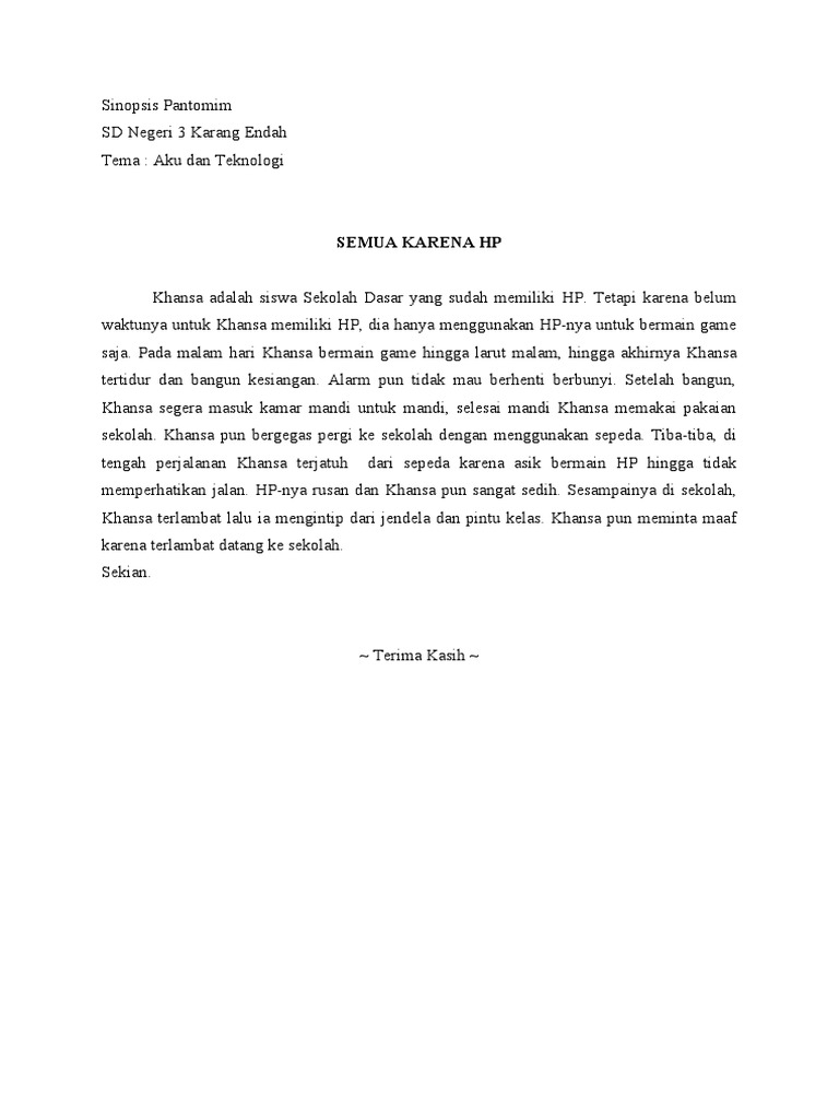 Sinopsis Pantomim | PDF