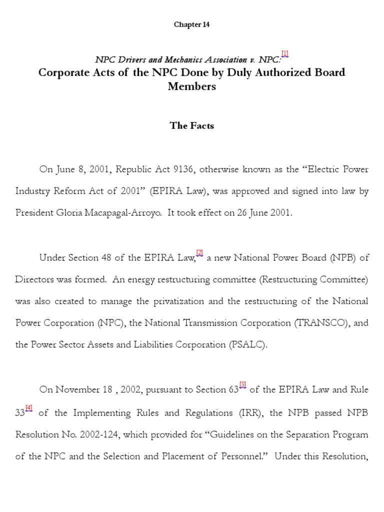 NPC Board Resolutions Invalid | PDF | Board Of Directors | Employment
