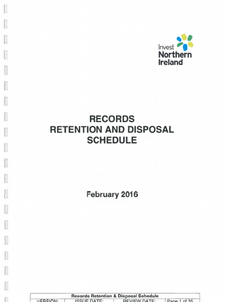 Retention and Disposal Schedule PDF | PDF | Records Management | Computer File