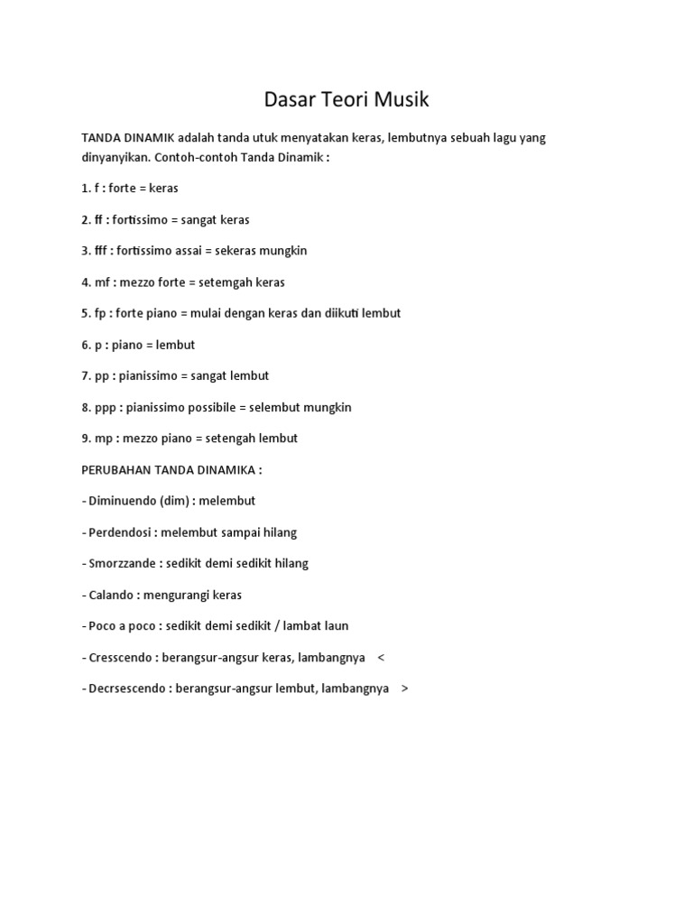 Dasar Teori Musik | PDF